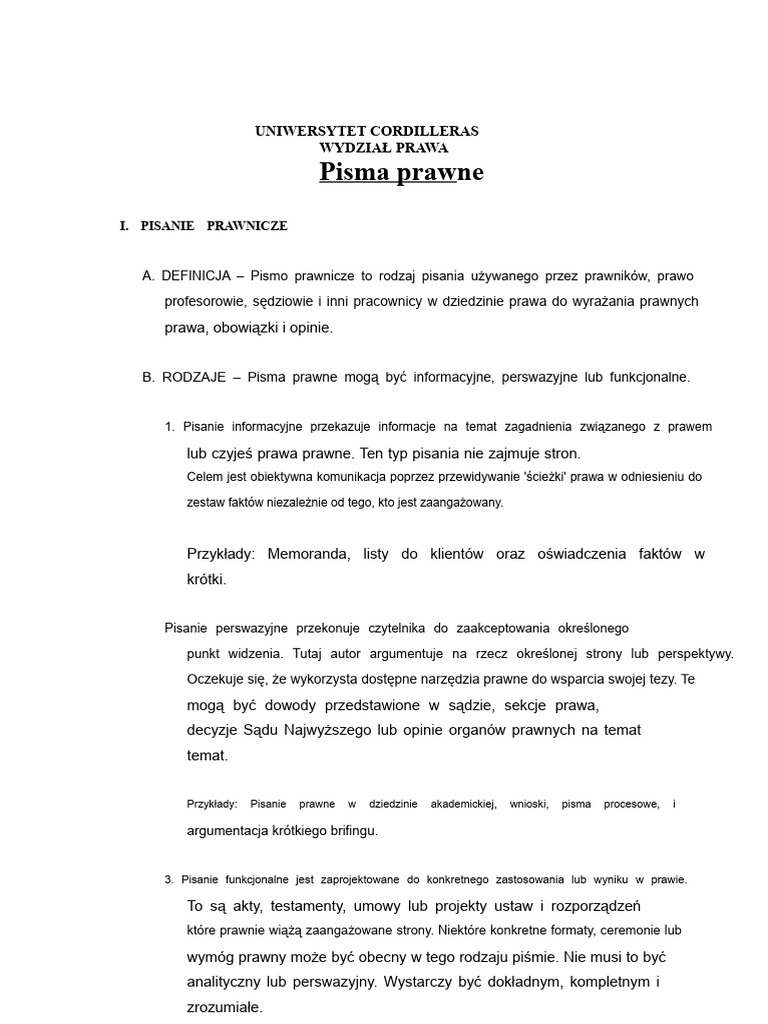 Notatki Z Pisania Prawniczego - Z 24 Sierpnia 2016 | PDF