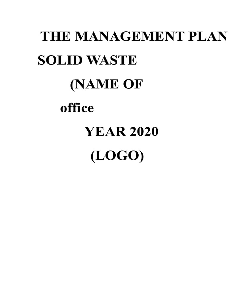 Solid Waste Management Plan Manual | PDF | Waste | Waste Management