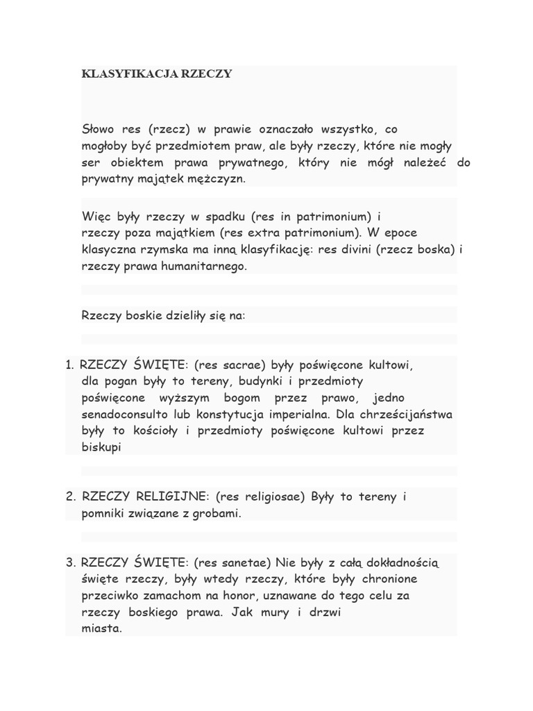Klasyfikacja Rzeczy | PDF
