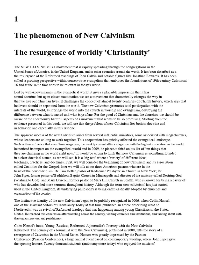 Understanding New Calvinism's Impact | PDF | Evangelicalism | Salvation