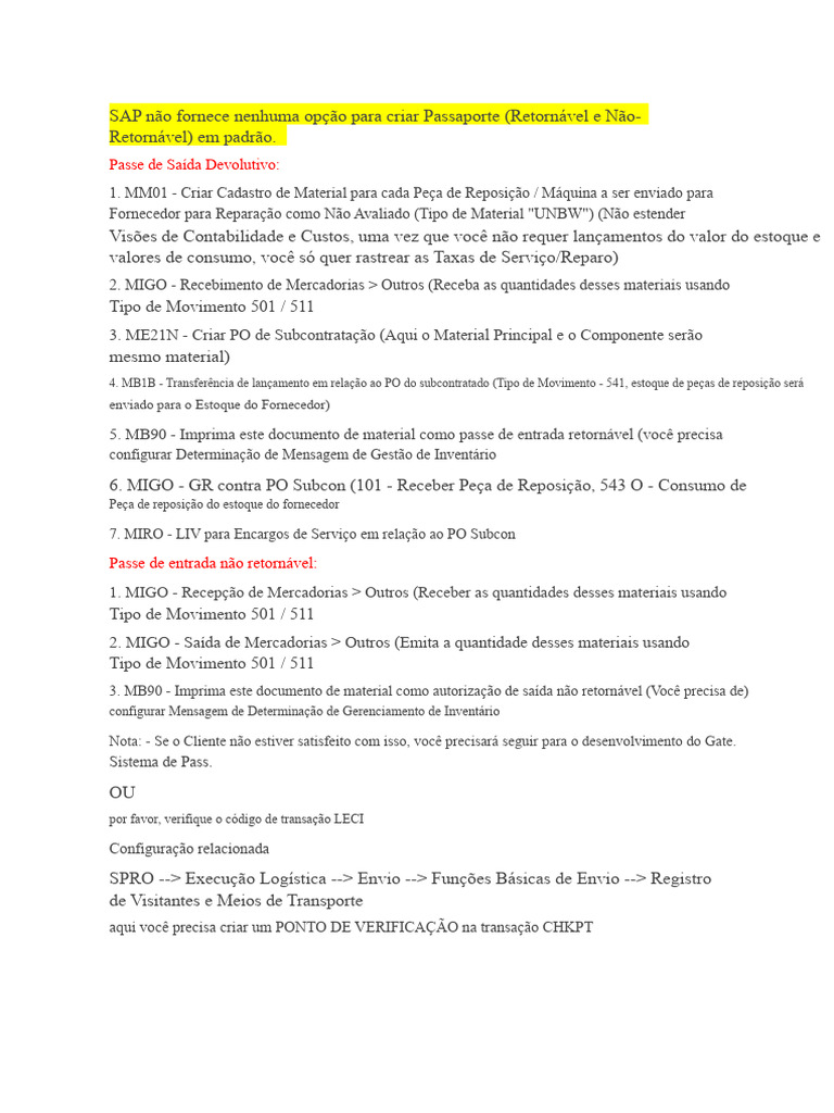 Processo Sap RGP | PDF