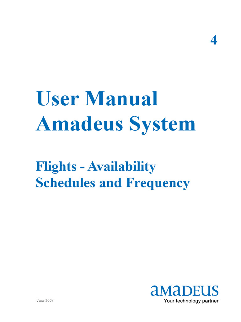 Amadeus Manual | PDF | Airlines
