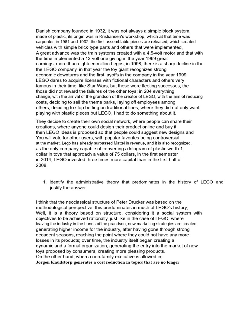 LEGO's Evolution: Challenges and Strategies | PDF | Market (Economics ...