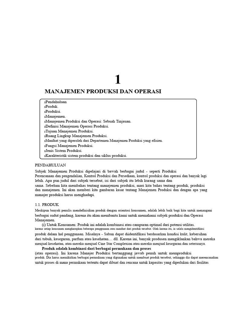 Manajemen Produksi dan Operasi Efisien | PDF