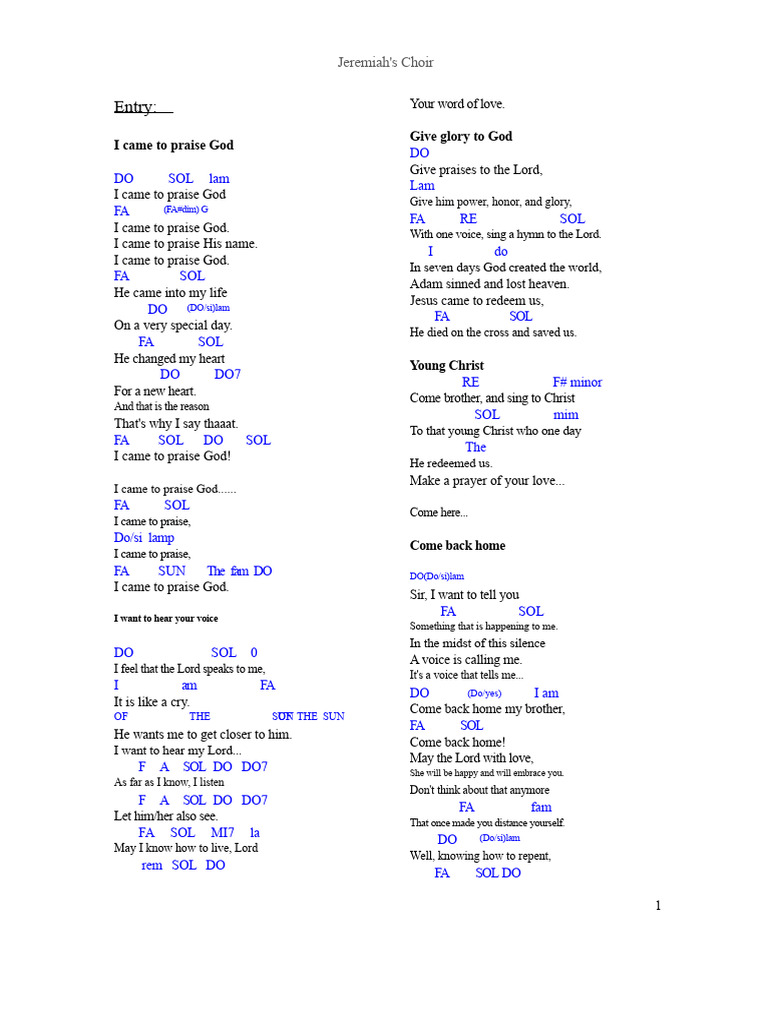 Songbook with Chords (SNB) | PDF | Glory (Religion) | Jesus