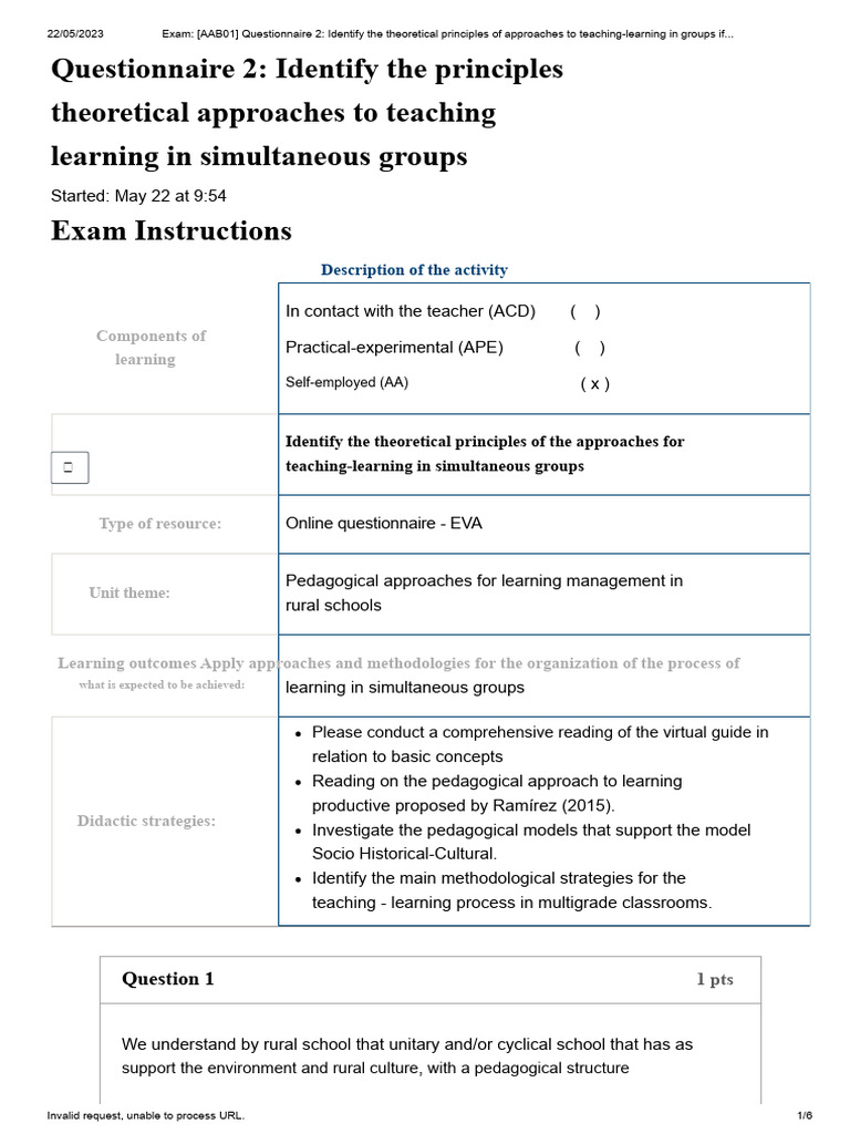 Questionnaire 2 - Identify The Theoretical Principles | PDF | Pedagogy ...