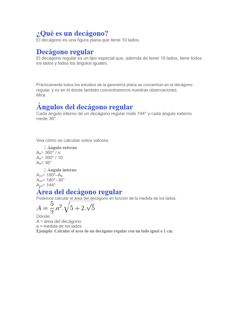 ¿Qué Es Un Decágono? | PDF