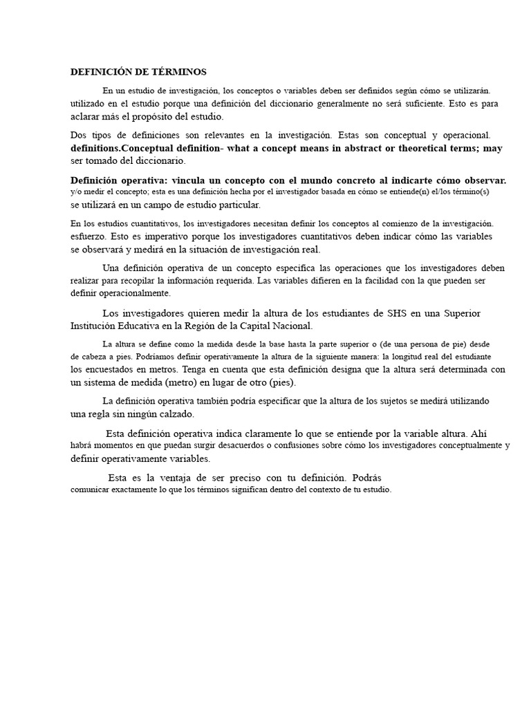 Definición de Términos | PDF