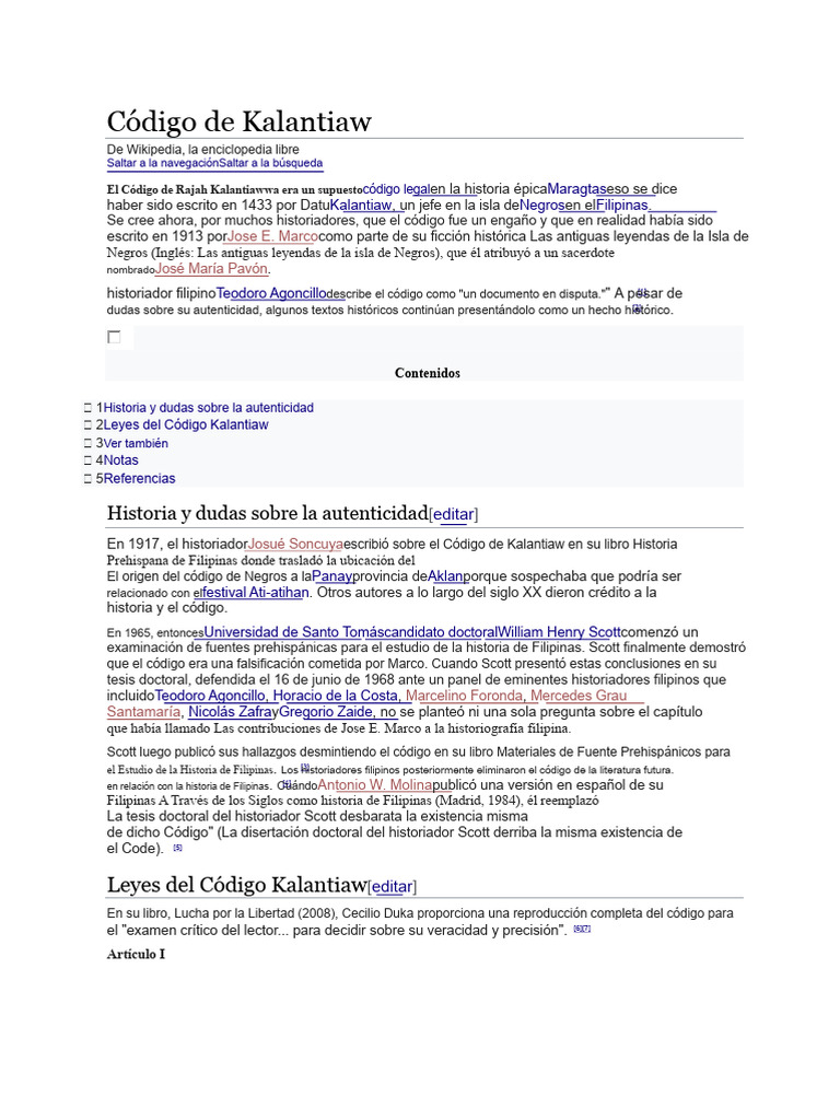 Código de Kalantiaw: Historia y Falsificación | PDF
