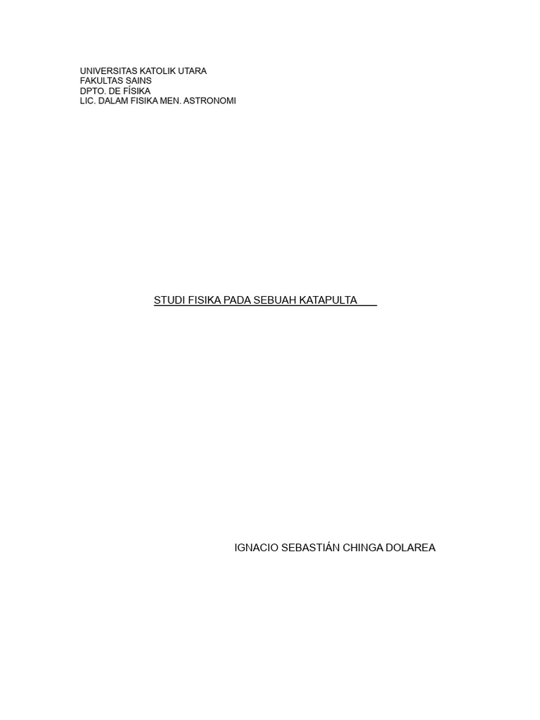 Analisis Fisika Katapel: Energi dan Peluncuran | PDF
