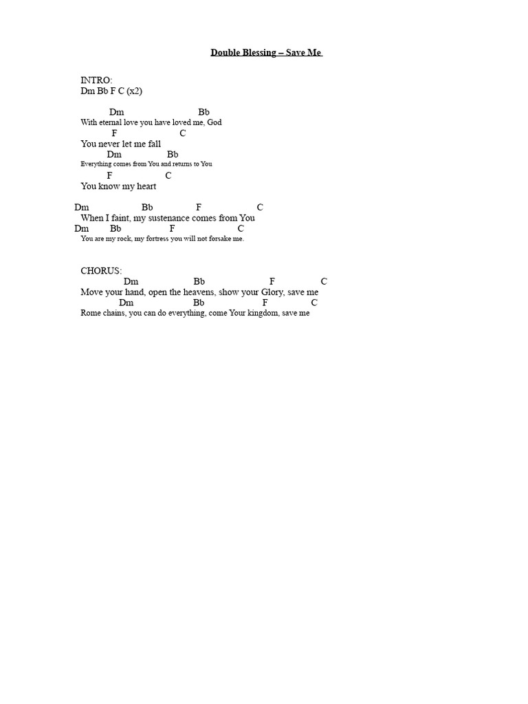 Double Blessing - Save Me | PDF
