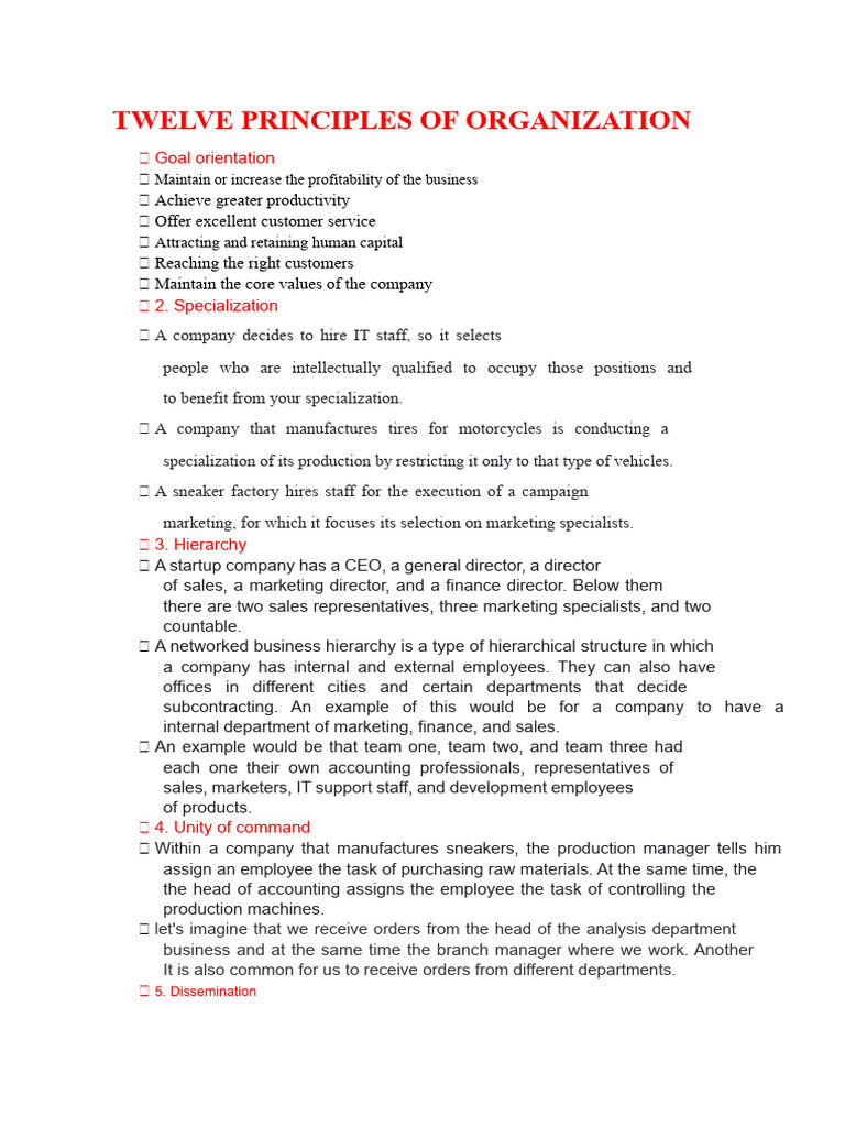 Twelve Principles of Business Organization | PDF | Renewable Energy ...