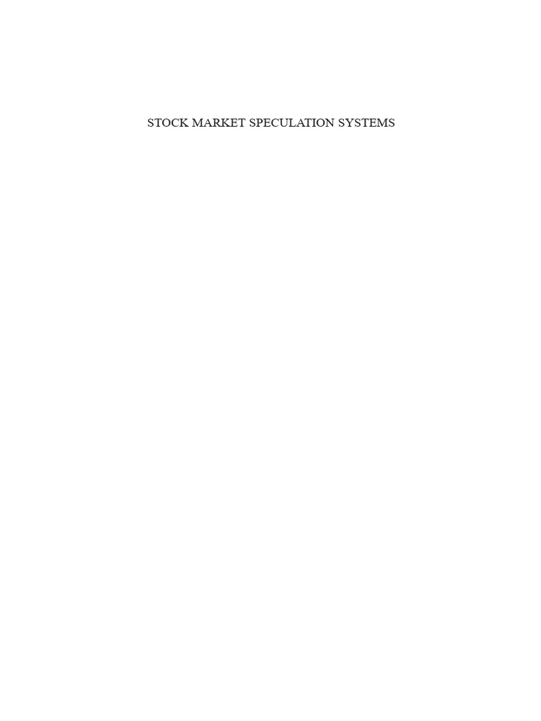 Stock Market Speculation Systems | PDF | Dialogue | Coffeehouse