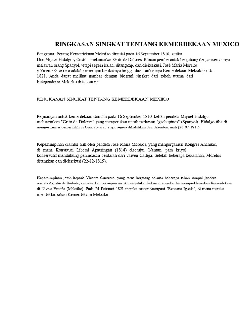Perang Kemerdekaan Dalam Beberapa Kata | PDF