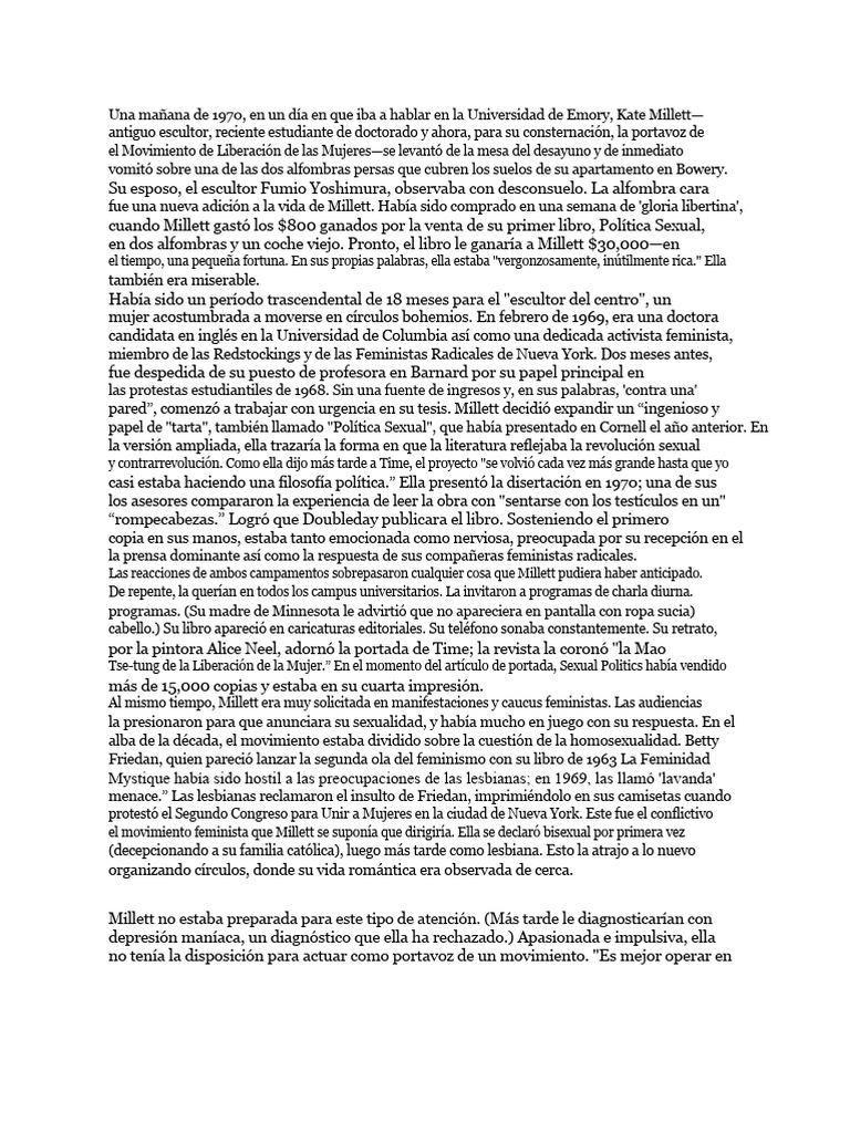 Kate Millett | PDF | Feminismo | Estudios de género