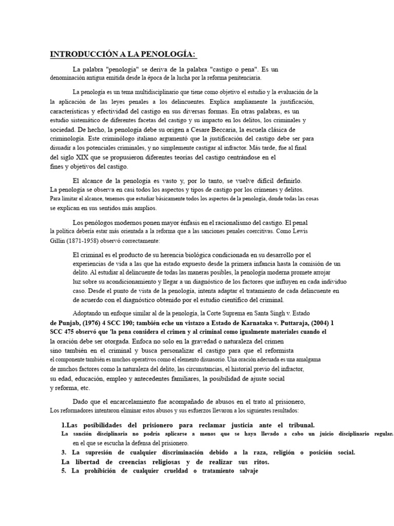 Introducción a la Penología y su Evolución | PDF | Castigos ...