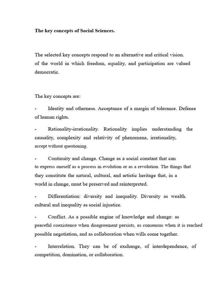 Key Concepts in Social Sciences | PDF | Social Sciences | Science