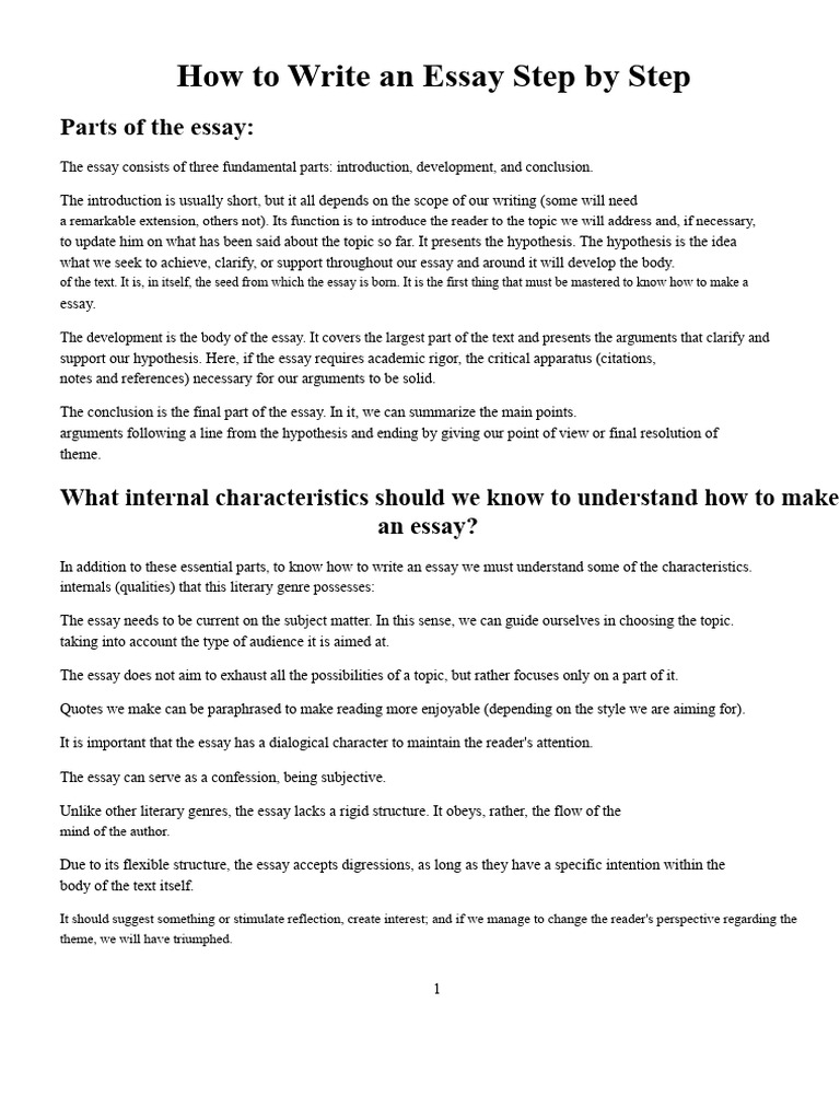 How To Write An Essay Step by Step | PDF | Essays | Thought