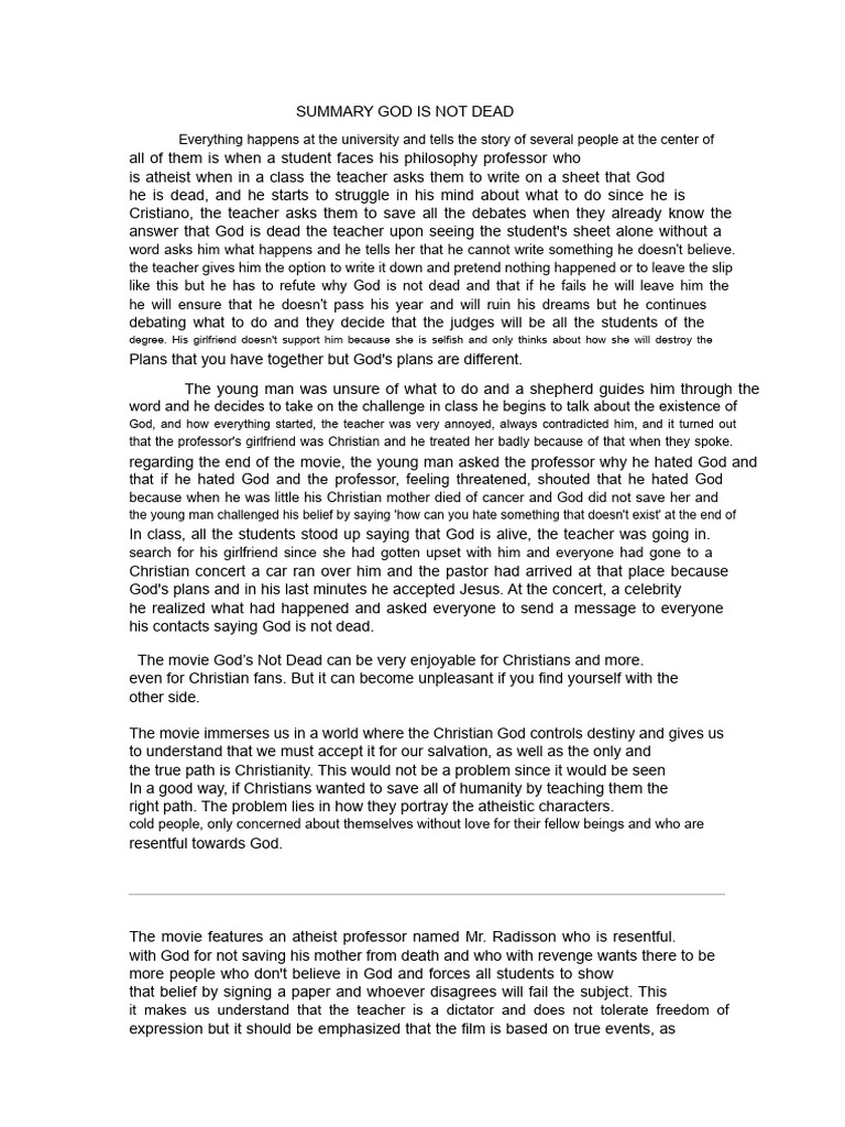 God’s Not Dead: Faith vs. Atheism Debate | PDF | Atheism | God