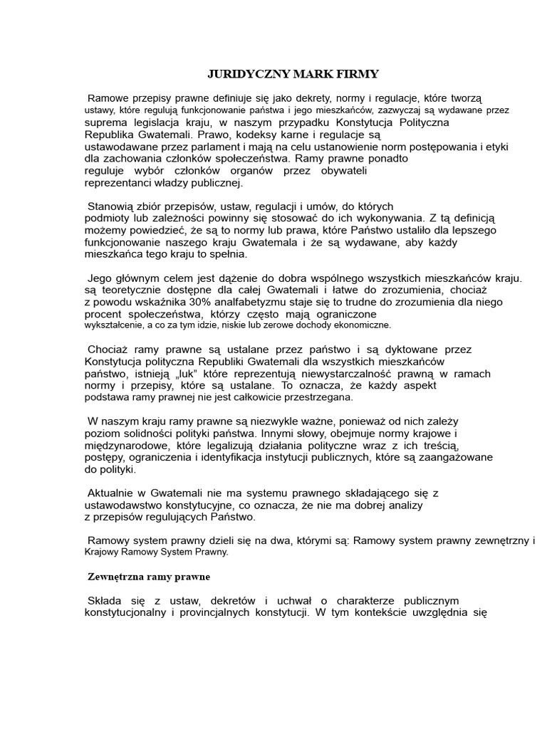 Ramowy Akt Prawny | PDF