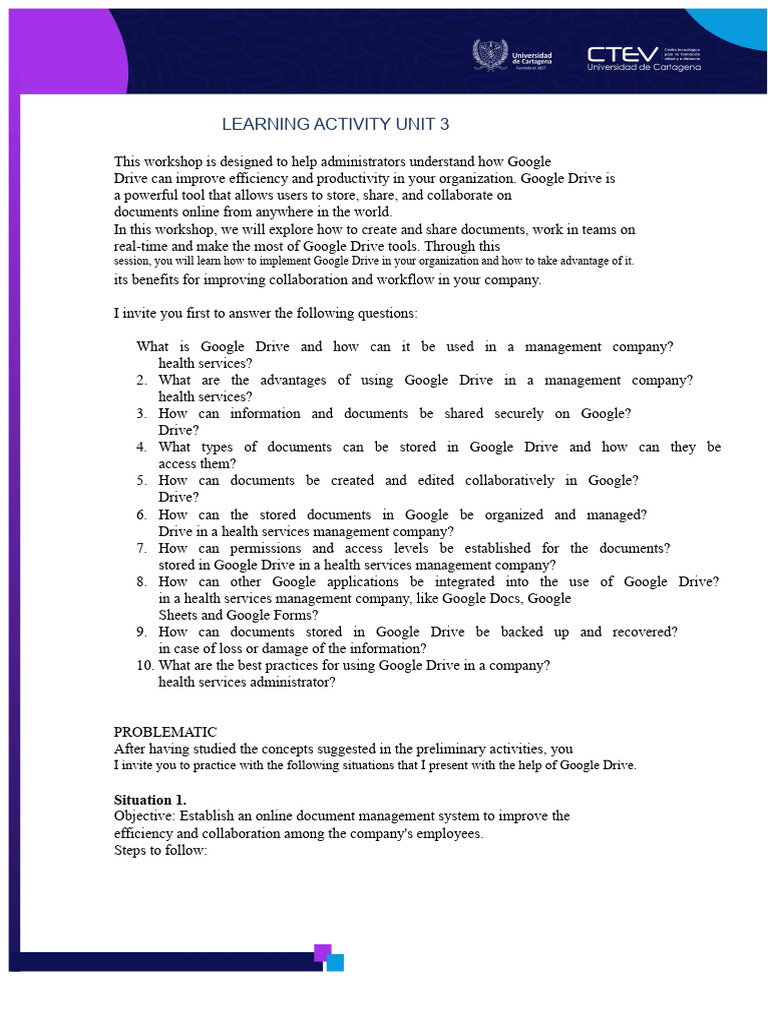 Learning Activity Unit 3 | PDF | Information | Computing