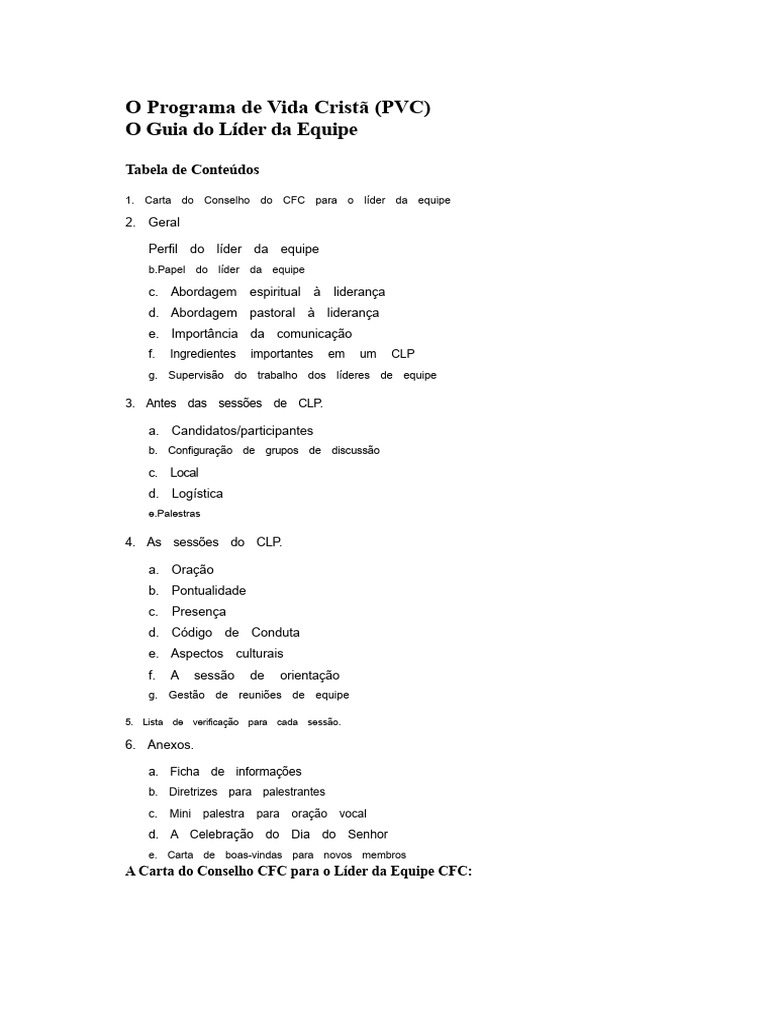 Guia Dos Líderes de Equipe SFC CLP | PDF | Oração | Liderança