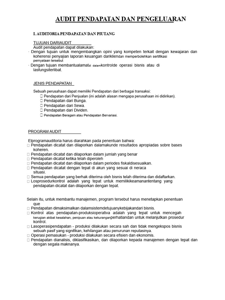 Audit Pendapatan Dan Belanja | PDF