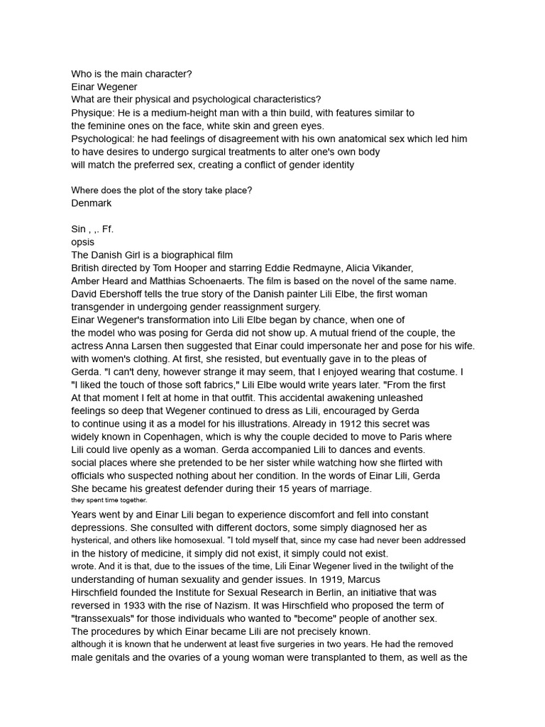 The Danish girl | PDF | Gender | Gender Studies