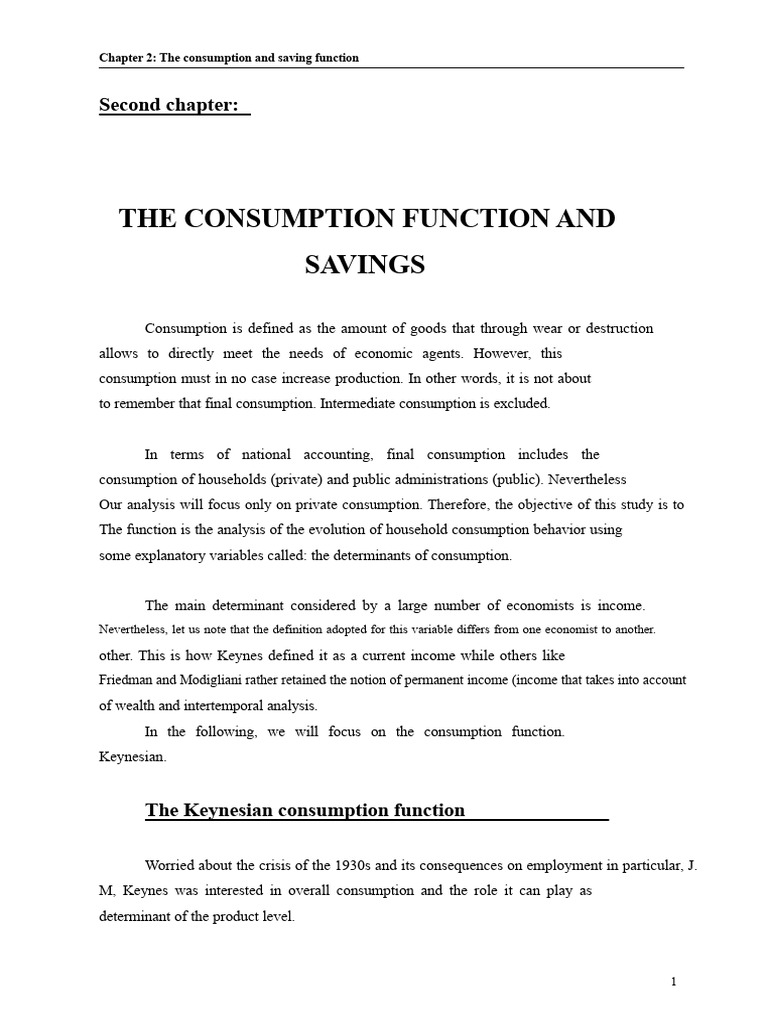 Understanding Consumption and Savings Functions | PDF | Consumption ...