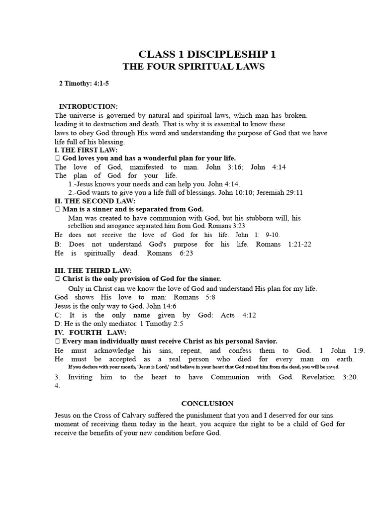 Understanding the Four Spiritual Laws | PDF | God In Christianity | Jesus