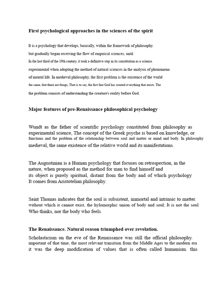 1.2 Psychological Ideas in The Sciences of The Spirit. | PDF | Soul | Mind