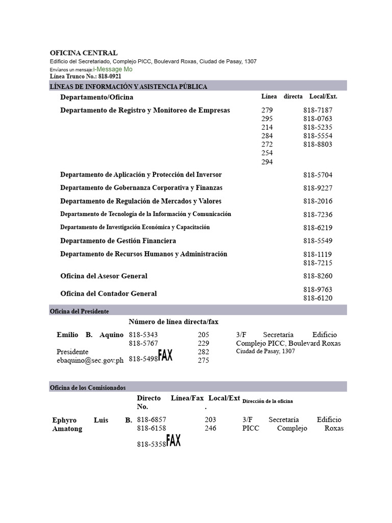Directorio de La SEC | PDF | Business | Economias