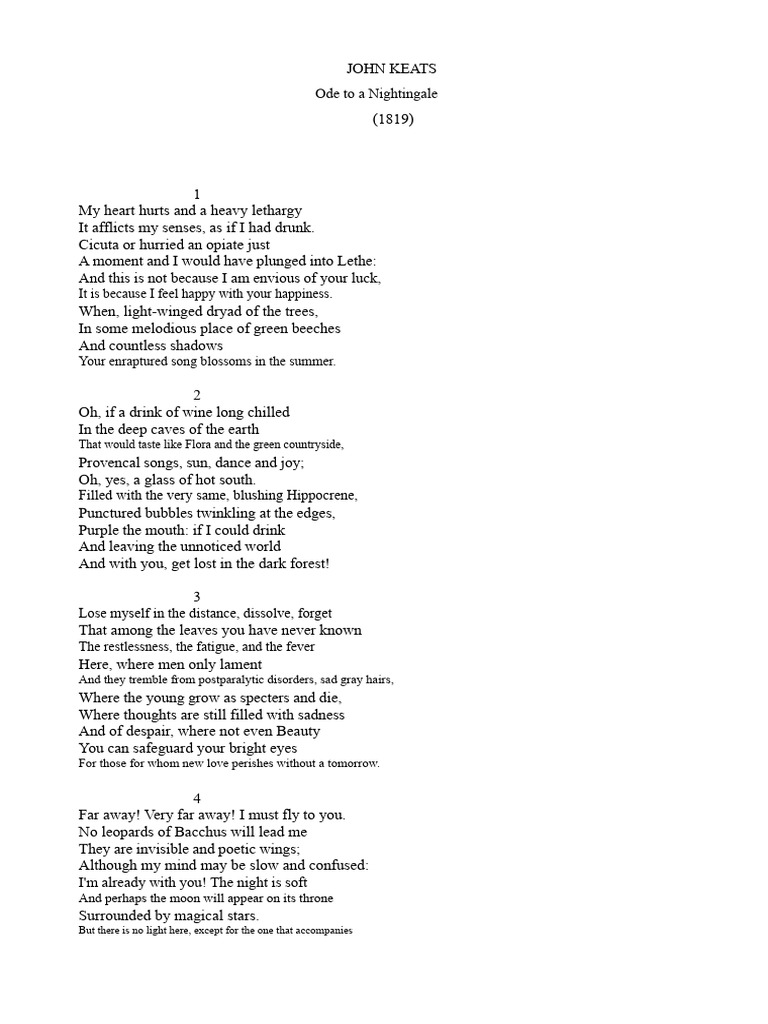 05 John Keats - Ode To A Nightingale | PDF