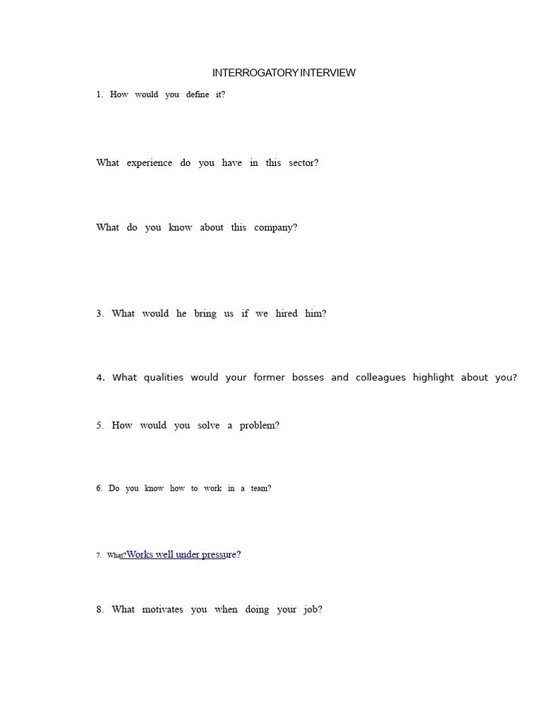 Interrogatory Interview | PDF