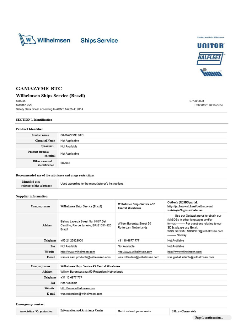 GAMAZYME BTC Safety Data Sheet | PDF | Toxicity | Allergy