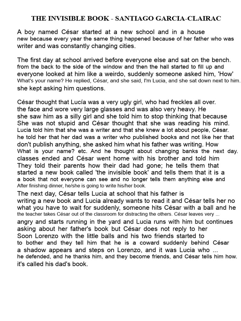 Summary of "The Invisible Book" | PDF