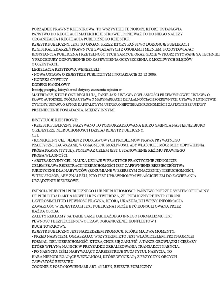 Porządek Prawny Rejestracyjny 2 | PDF