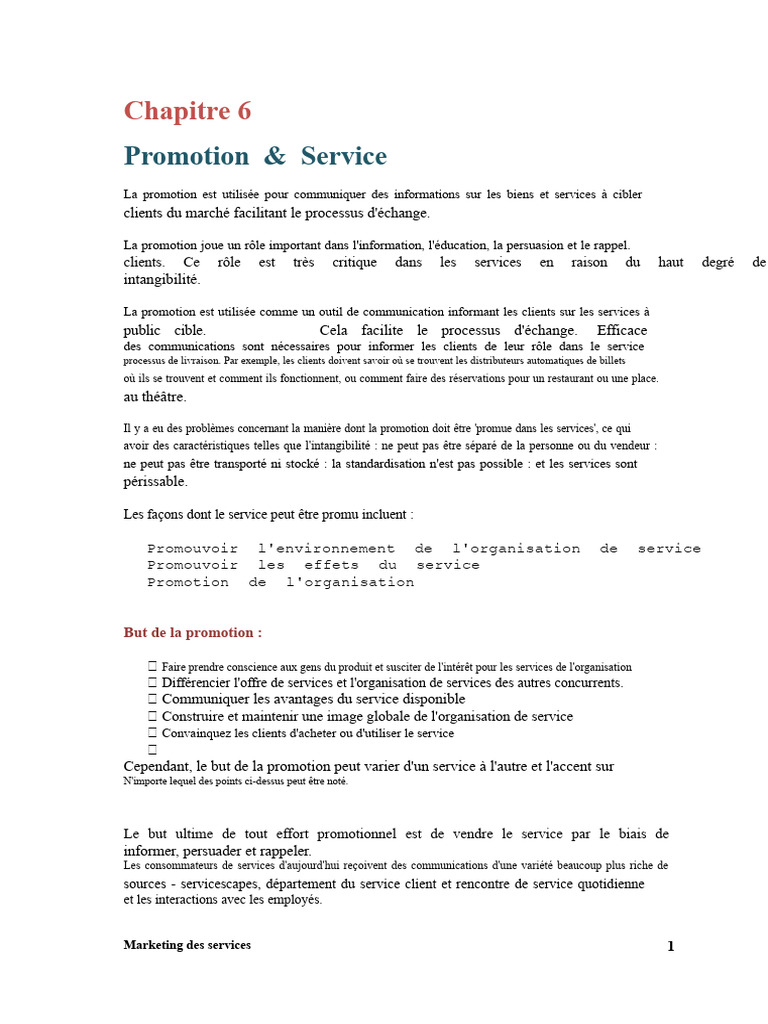 Promotion des services et communication | PDF | Publicité ...