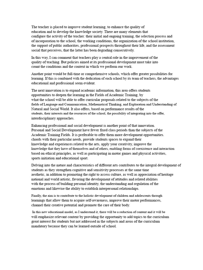 Enhancing Teacher Roles in Education Quality | PDF | Curriculum | Teachers
