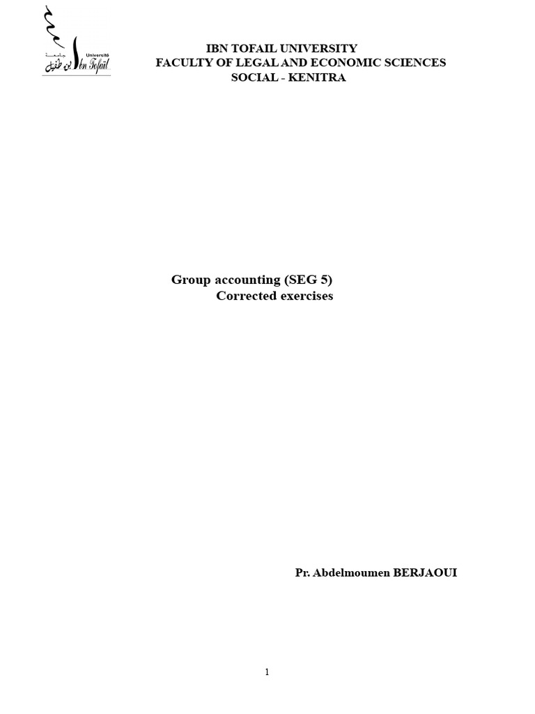 Corrected Exercises Consolidation 1 | PDF | Equity (Finance) | Stocks