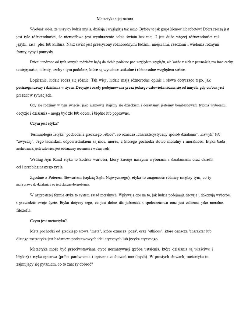 Metaetyka | PDF