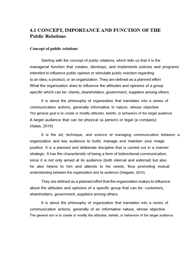 Importance of Public Relations in Organizations | PDF | Public ...