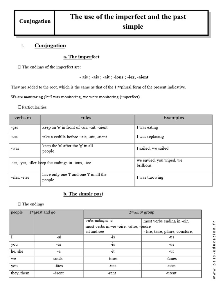 Imperfect Simple Past 3rd Lesson | PDF | Grammar | Language Families