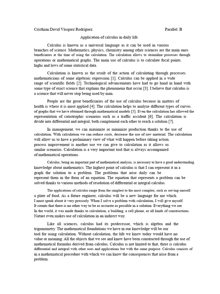 Application of Calculus in Daily Life | PDF | Mathematics | Calculus