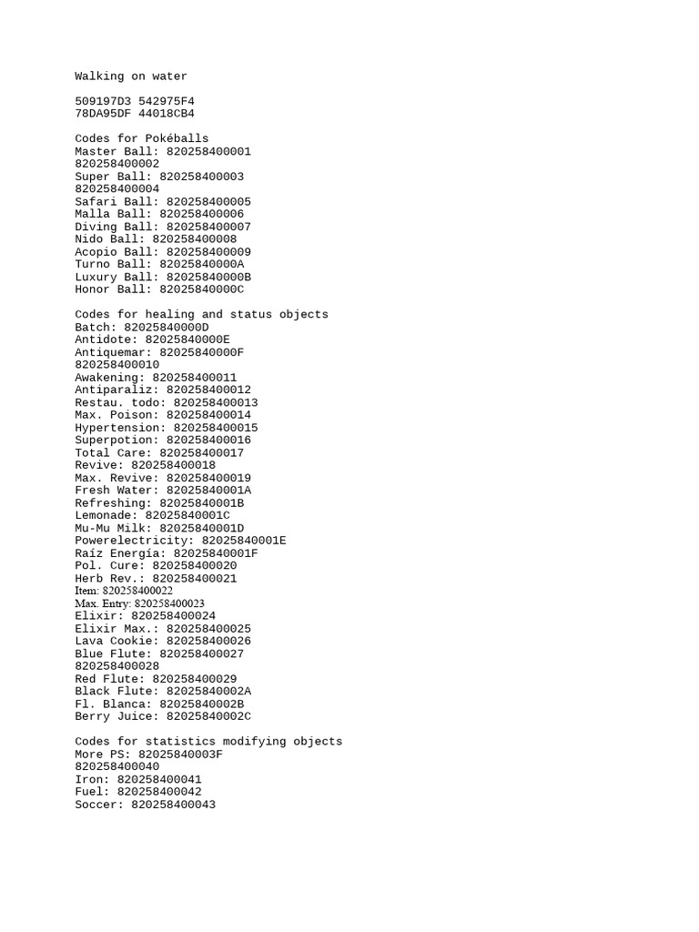 Pokemon Fire Red cheats | PDF