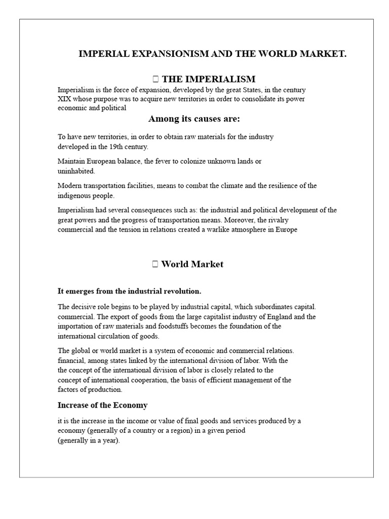 Imperial Expansionism and National States | PDF | Imperialism | Nation ...