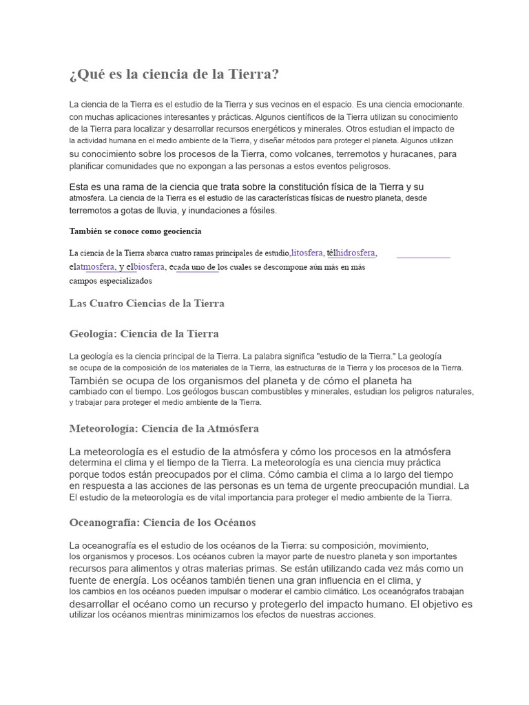 Introducción a la Ciencia de la Tierra | PDF | Tierra | Entorno natural