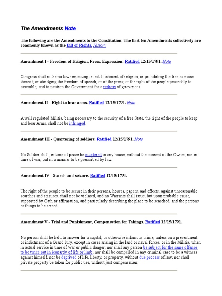 The Amendments | PDF | Presidents Of The United States | American ...