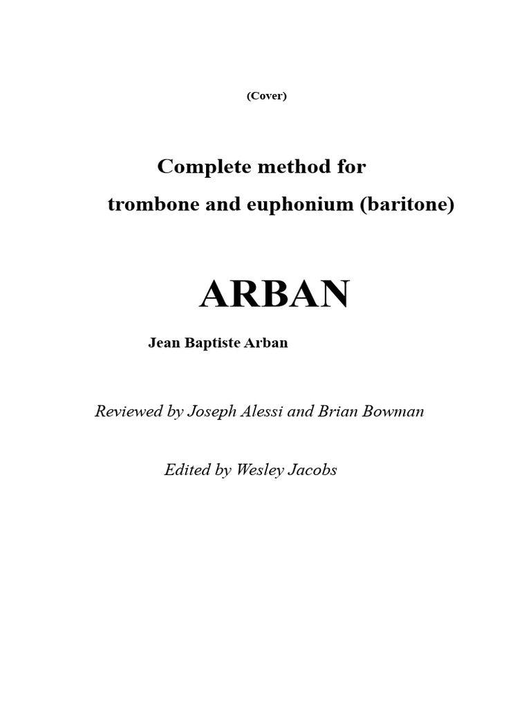 Arban's Complete Method for Trombone & Euphonium | PDF | Trombone ...