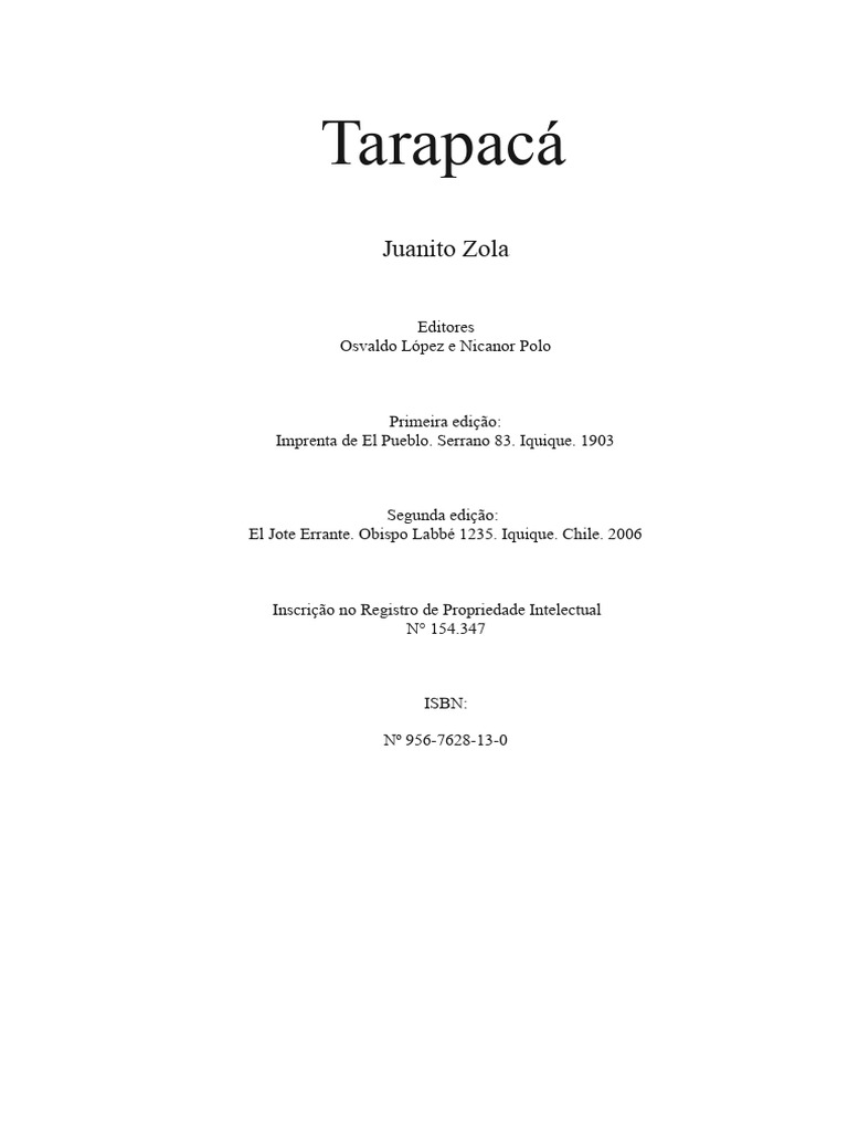 Tarapacá: Romance Socialista de 1903 | PDF | Chile | Émile Zola